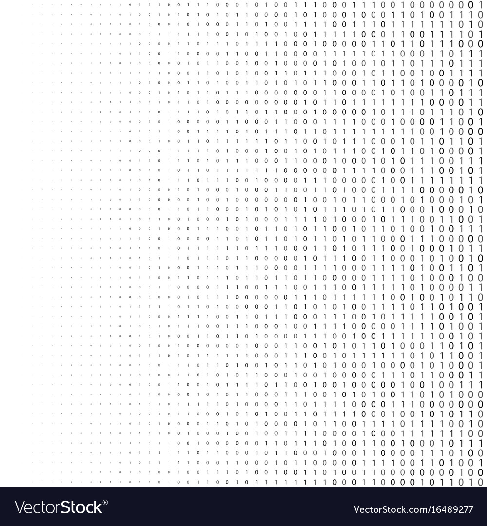 Binary code halftone background zero and one Vector Image