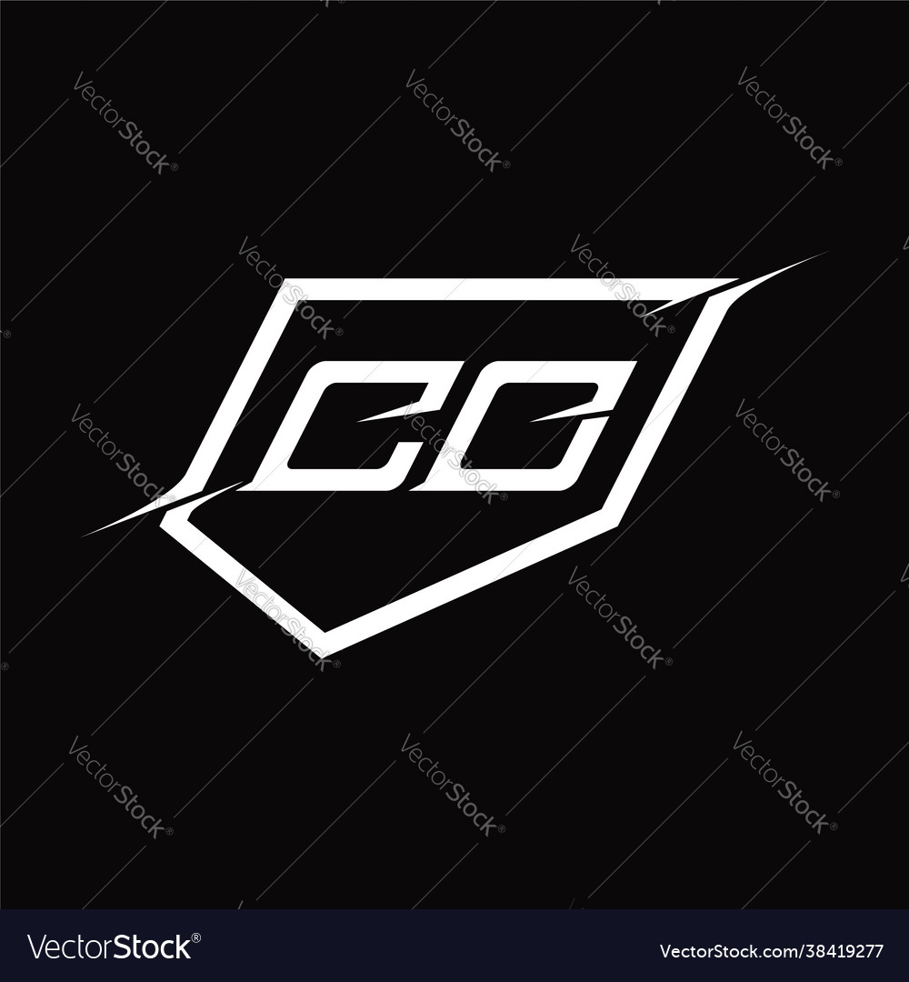 CD Monogram Shield Logo Royalty Free Vector Image