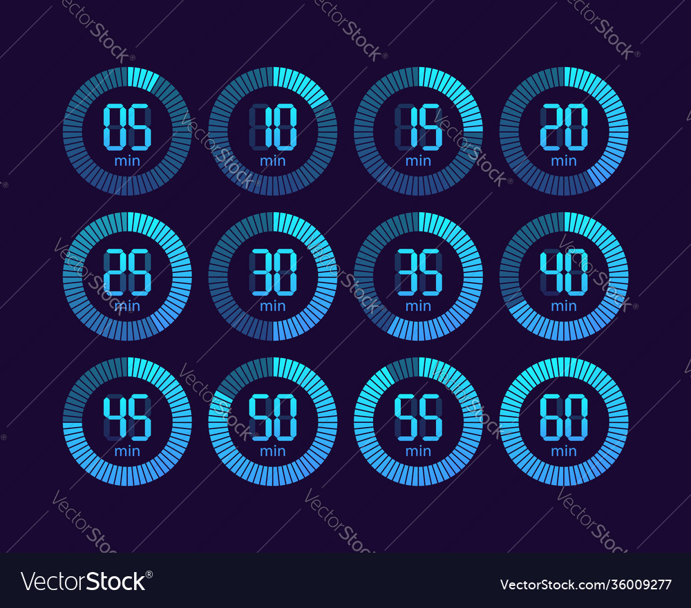 Collection with chronometer timer Royalty Free Vector Image