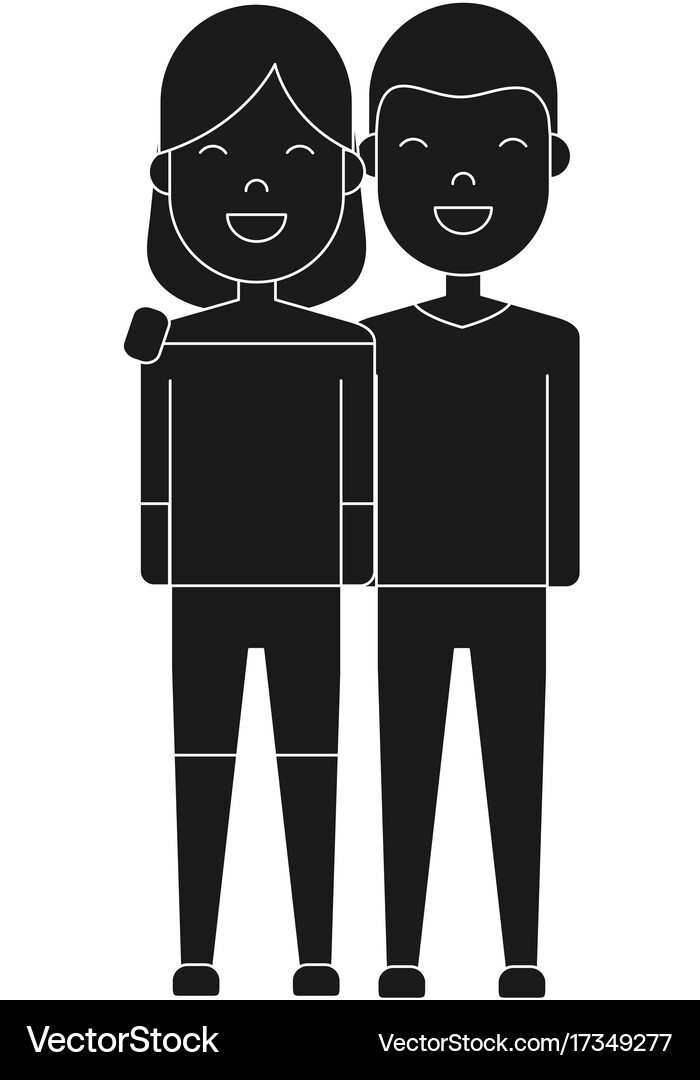 Couple with casual clothes icon Royalty Free Vector Image