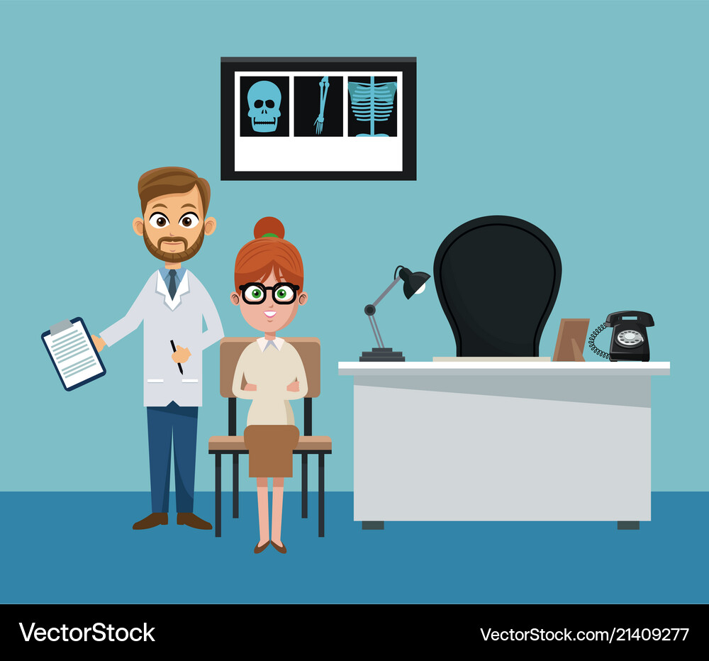 Doctors office cartoon Royalty Free Vector Image