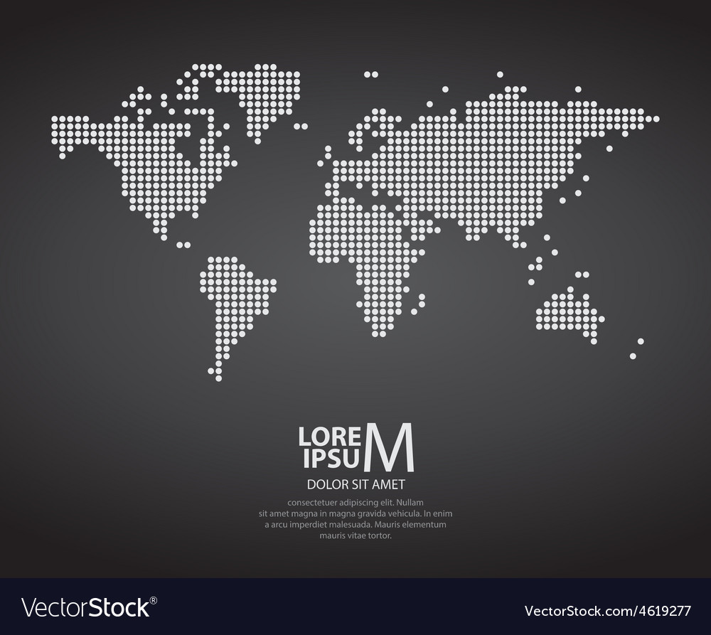 Dotted world map Royalty Free Vector Image - VectorStock