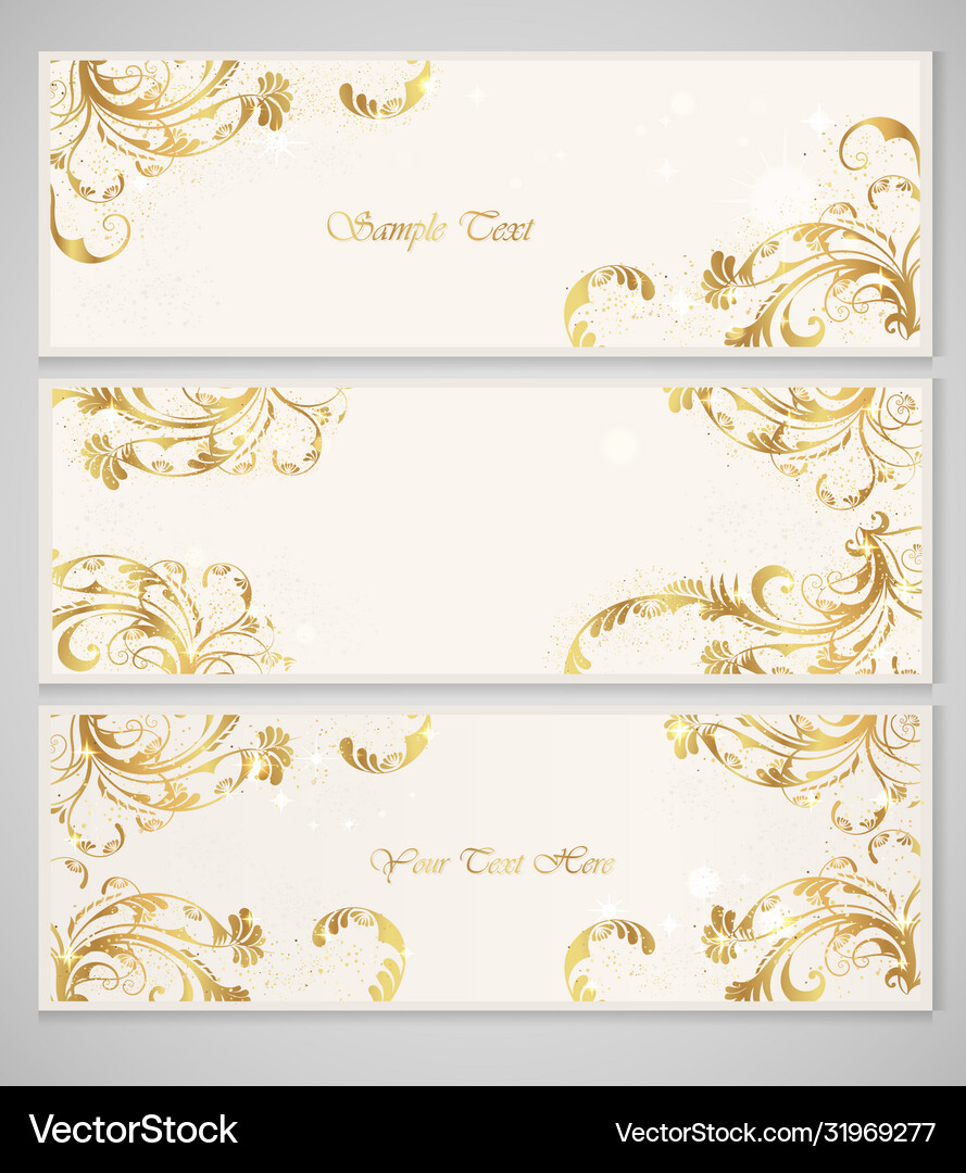 Greeting card with gold ornaments Royalty Free Vector Image