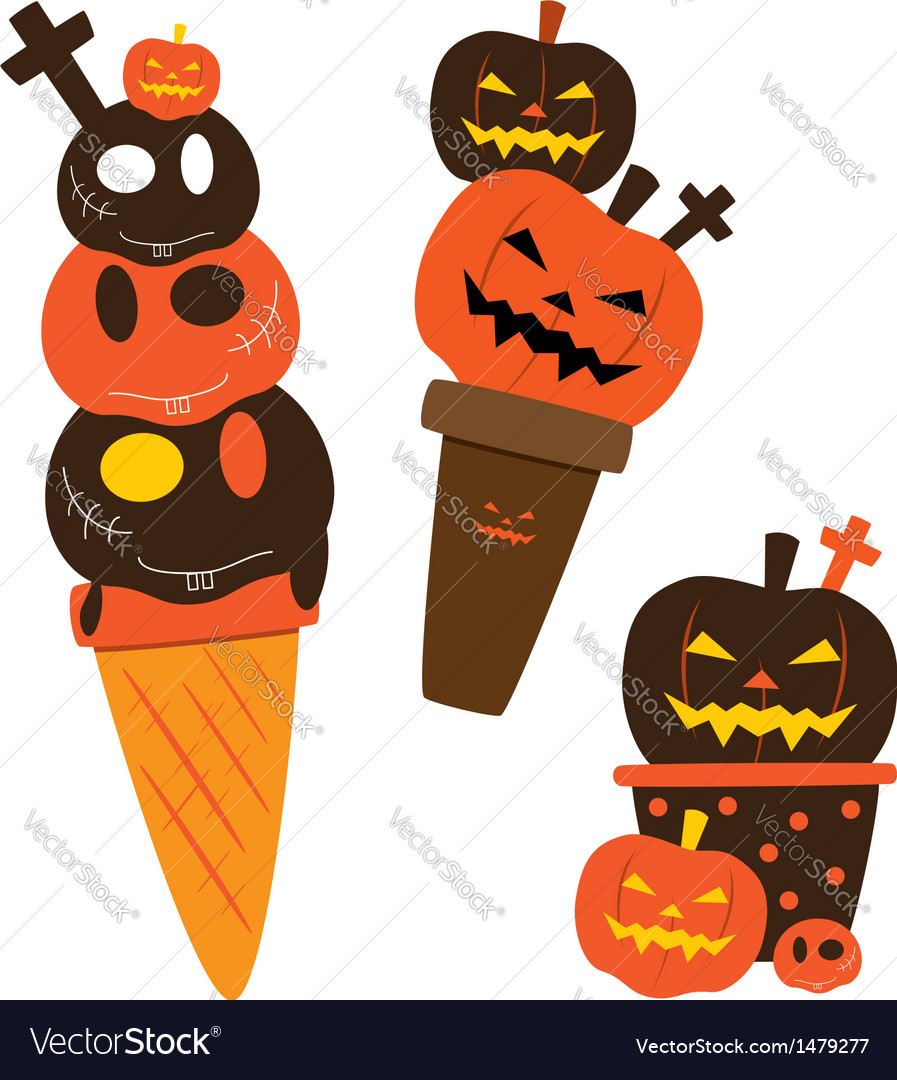 Halloween ice cream Royalty Free Vector Image - VectorStock