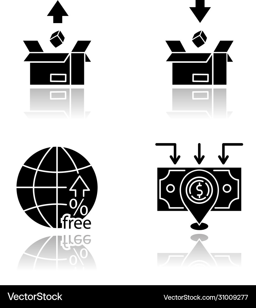 International trade customs taxes drop shadow Vector Image