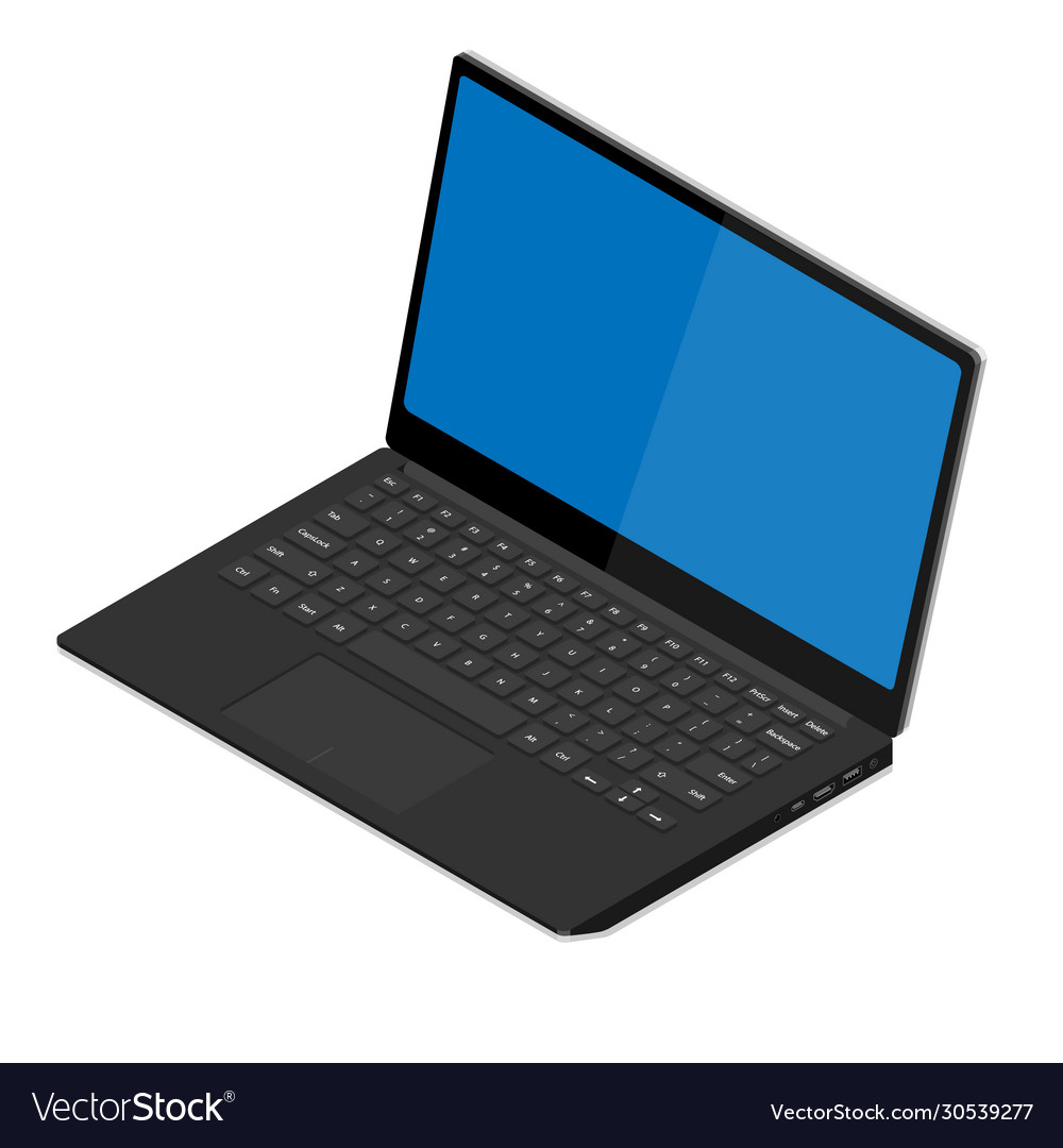Laptop computer isometric view isolated on white Vector Image