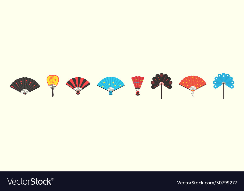 Set fan Royalty Free Vector Image - VectorStock