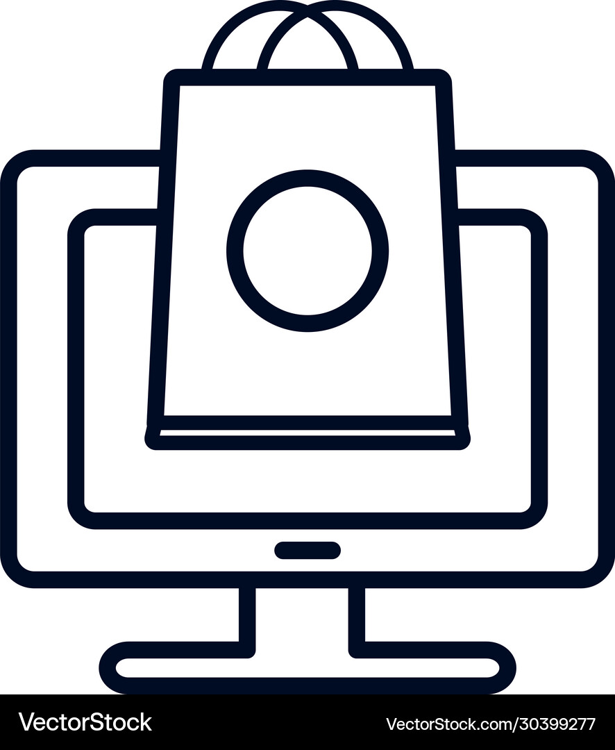 Shopping online concept computer with Royalty Free Vector