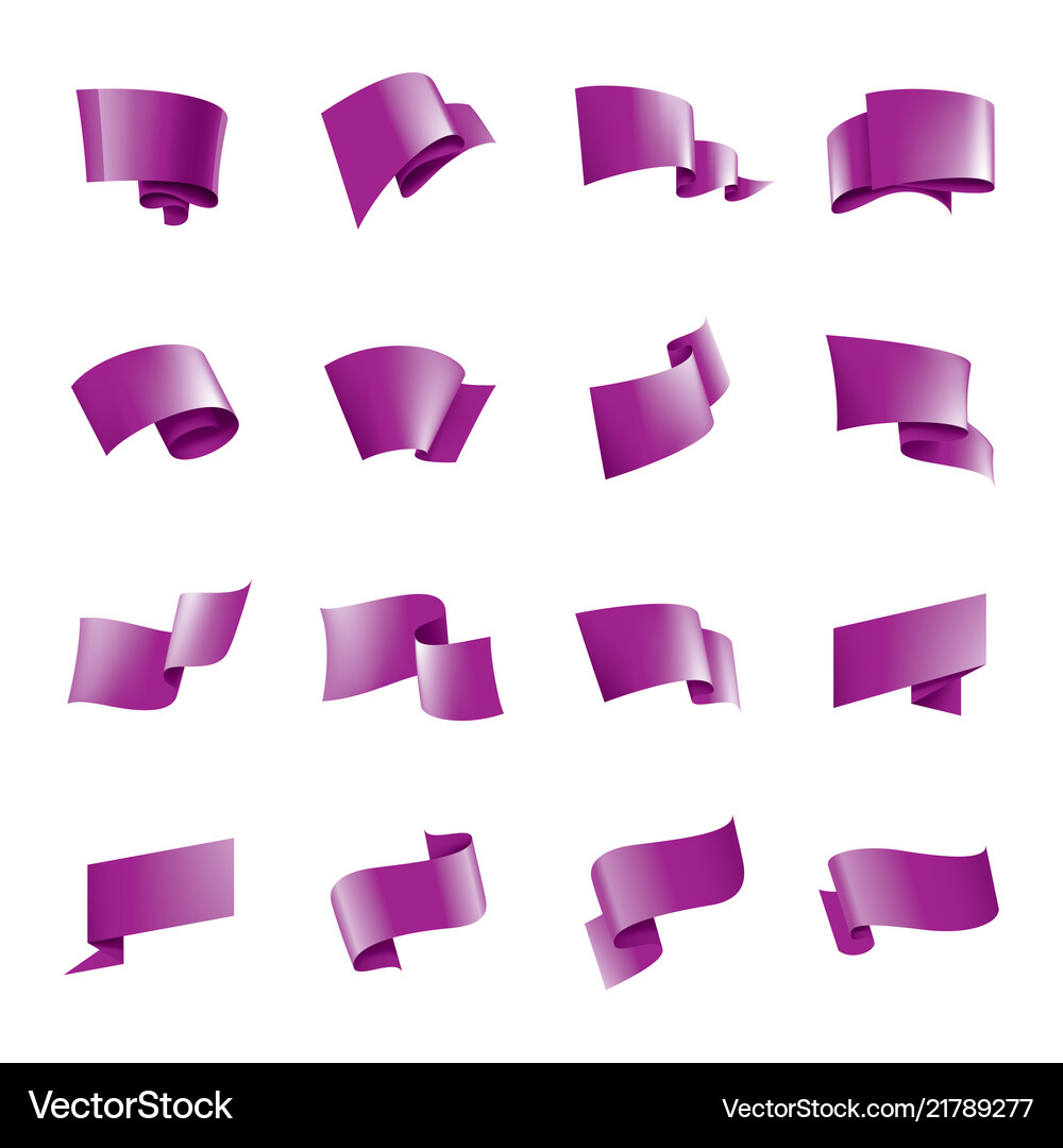 Waving the purple flag on a white background Vector Image