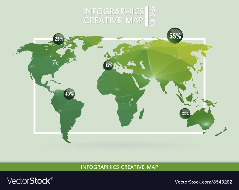 Abstract creative concept map world Royalty Free Vector