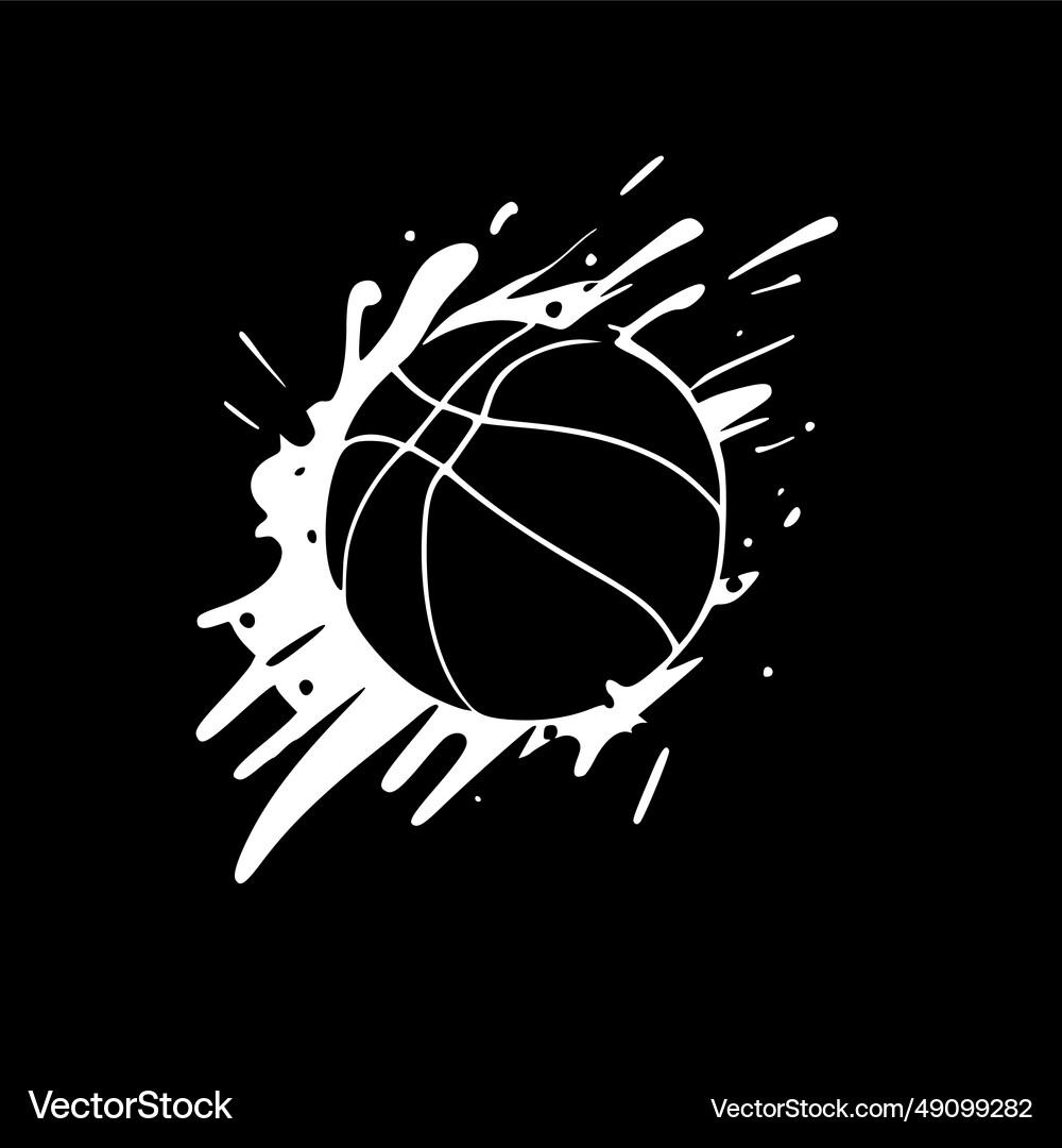 Basketball - black and white isolated icon Vector Image