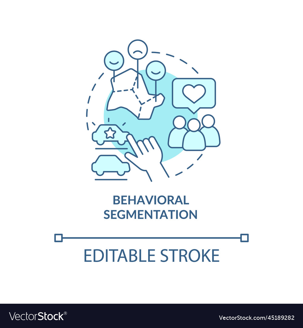 Behavioral Segmentation Blue Concept Icons Set Vector Image