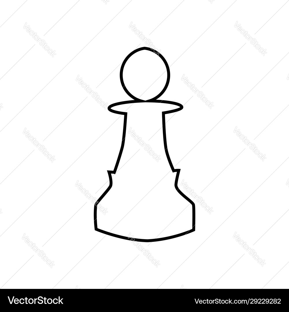 Chess pawn symbol isolated on white background Vector Image