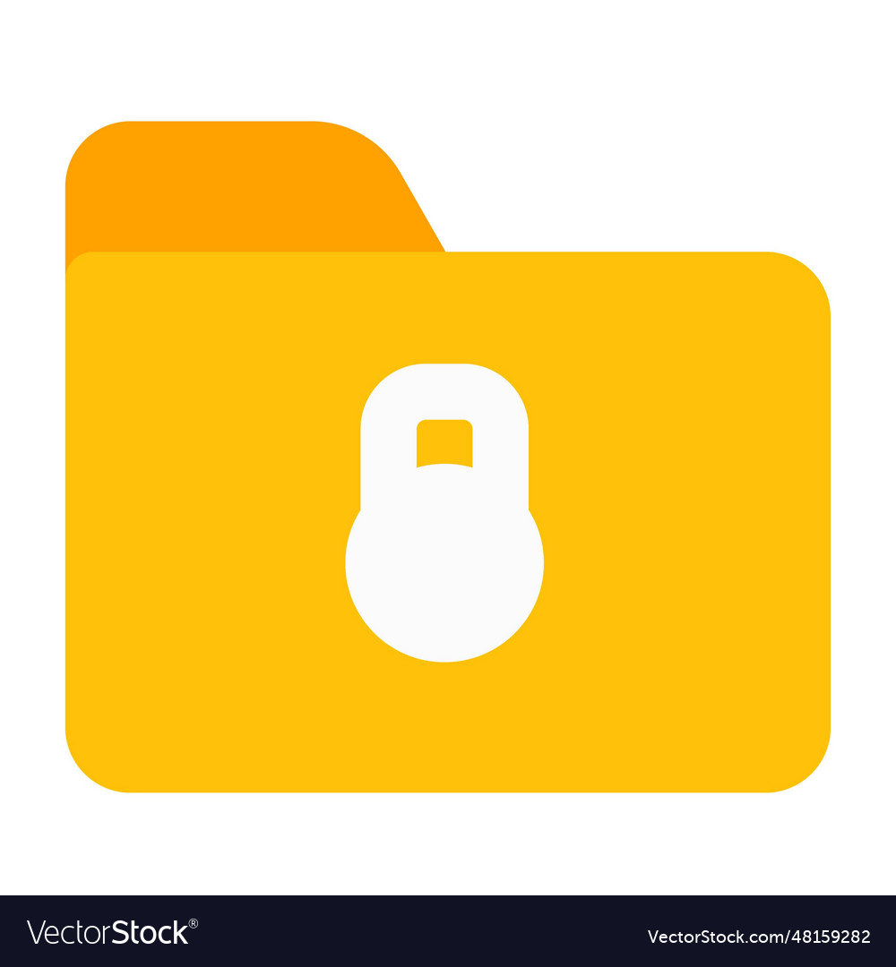 Folder Locked For Maintaining Data Privacy Vector Image