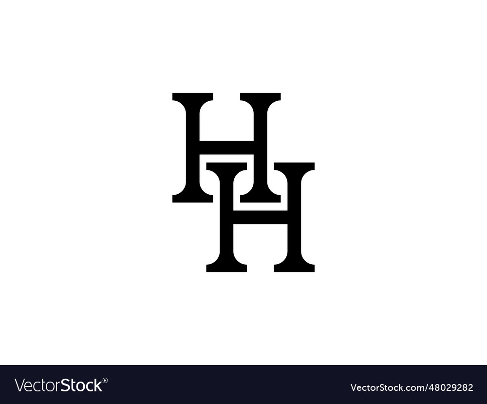 HH Monogram Logo - Elegant Initials Royalty Free Vector