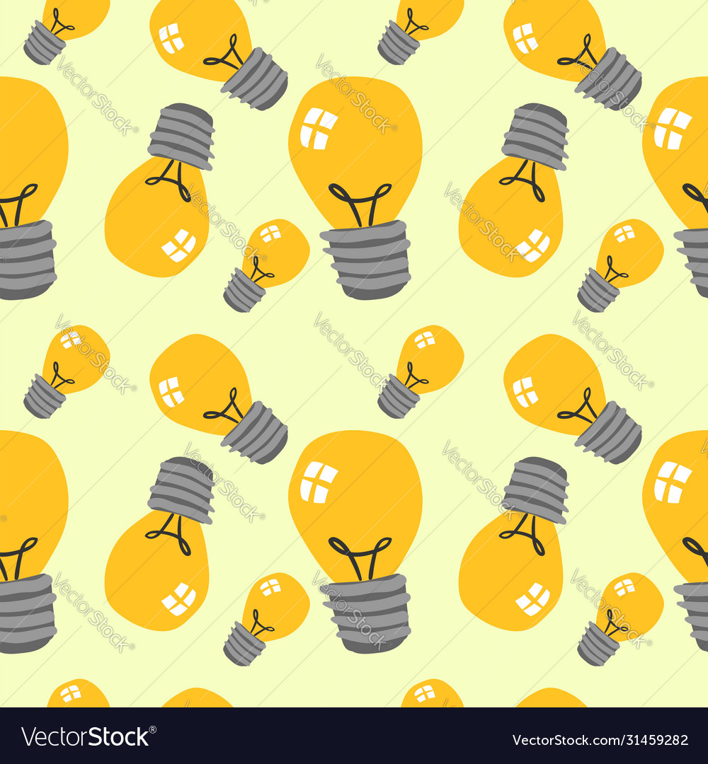 Lighting bulb pattern on white background Vector Image