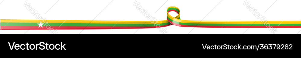 Myanmar bruma flag ribbon on white background Vector Image