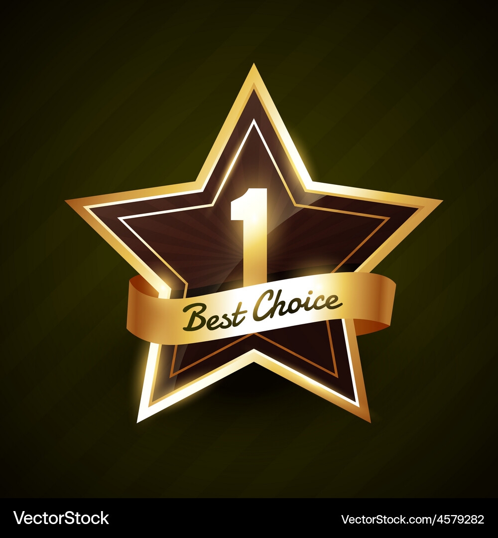 Number one best choice golden label design Vector Image