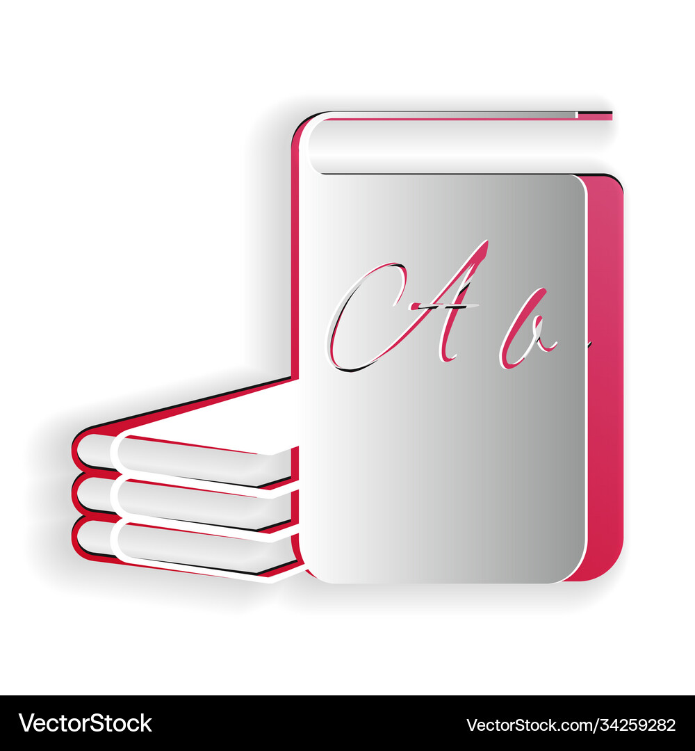 Paper cut abc book icon isolated on white Vector Image