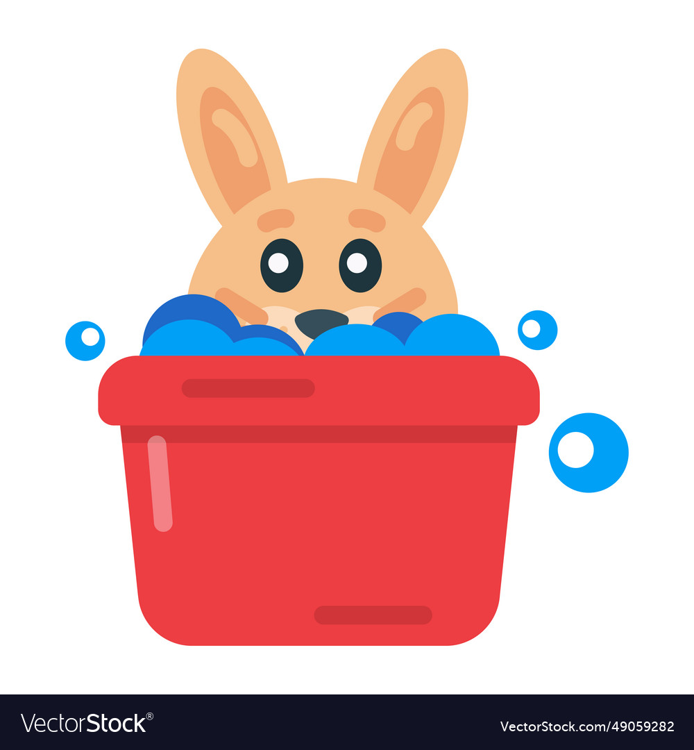 Rabbit bath Royalty Free Vector Image - VectorStock