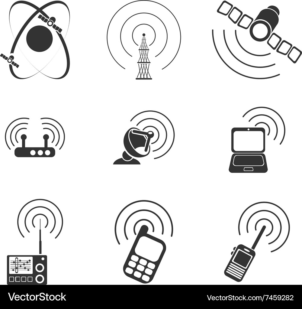 Radio signal simple icons Royalty Free Vector Image