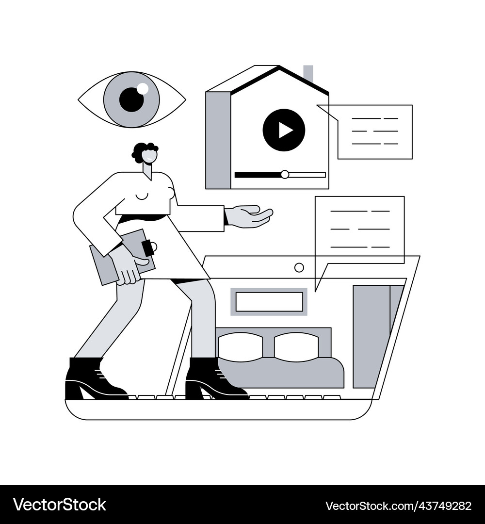 Real estate virtual tour abstract concept Vector Image