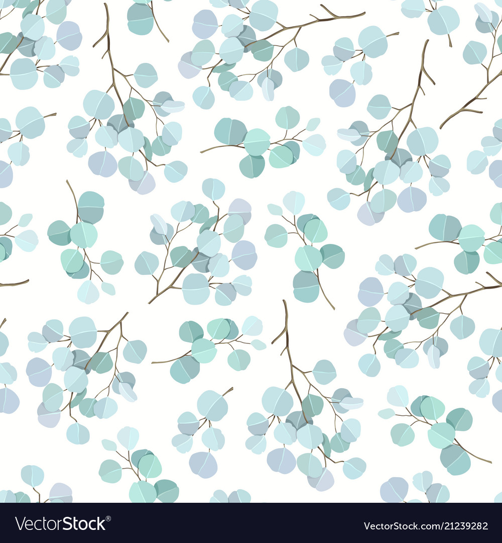 Seamless pattern with eucalyptus branches Vector Image