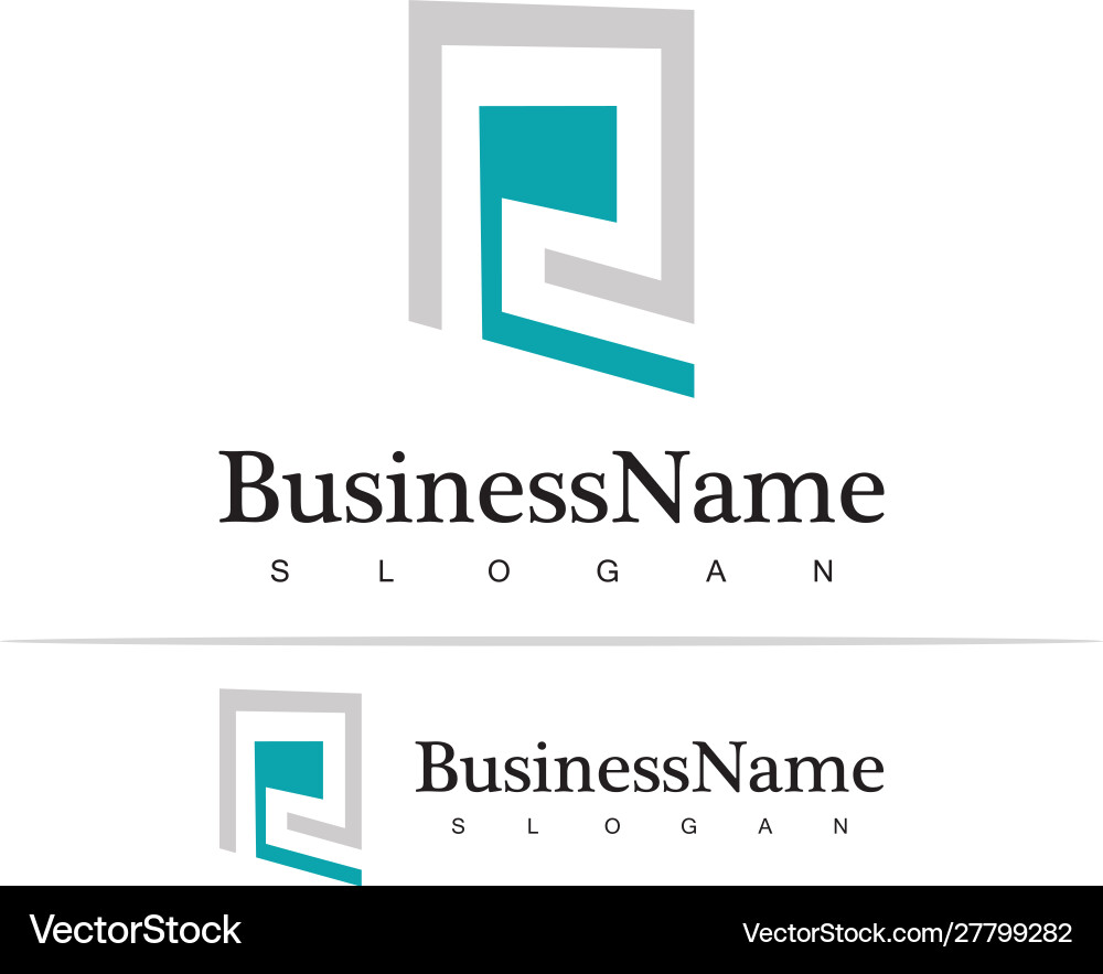 Square letter r company logo Royalty Free Vector Image