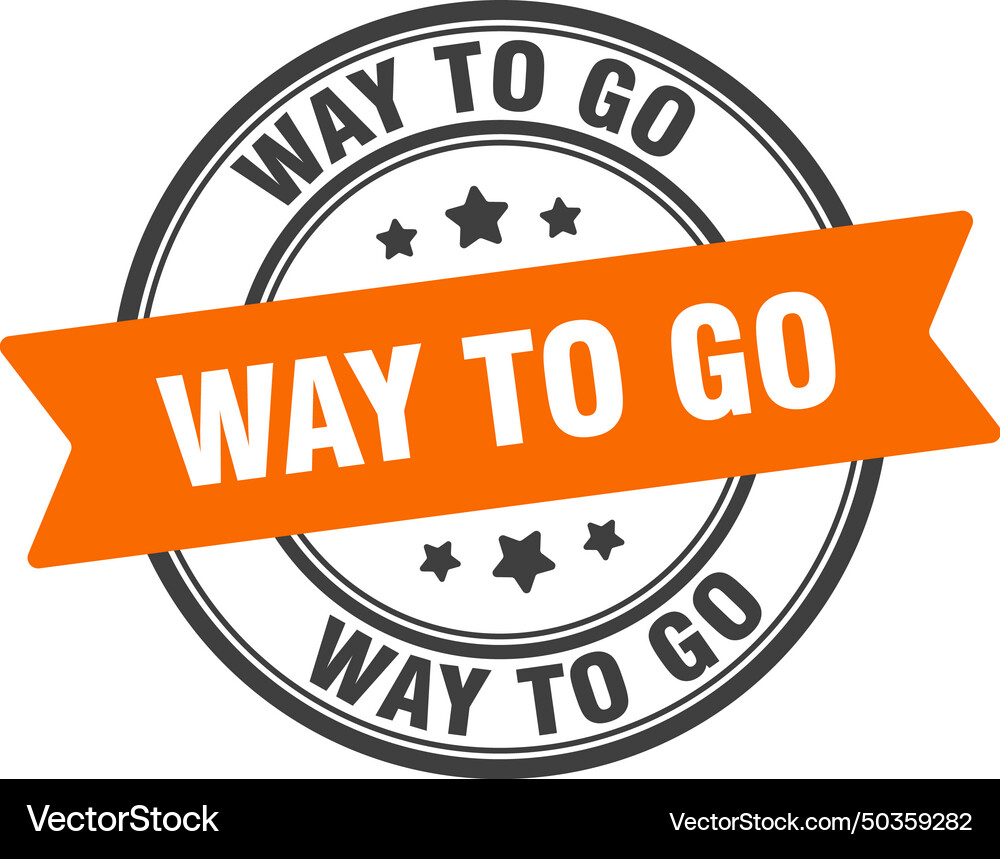 Way to go stamp label on transparent Royalty Free Vector