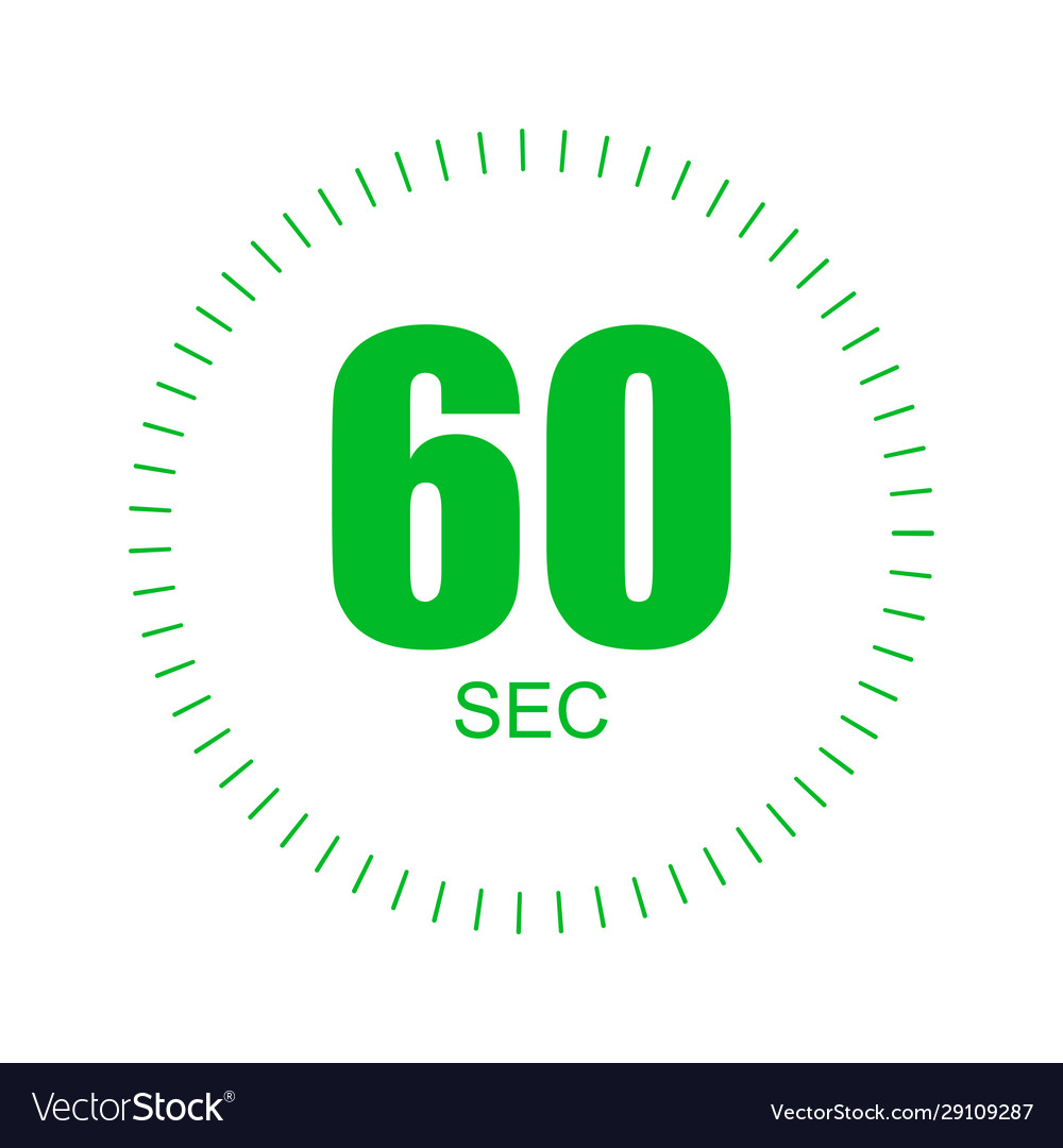 60 Second Timer Icon - Stopwatch Clock Royalty Free Vector