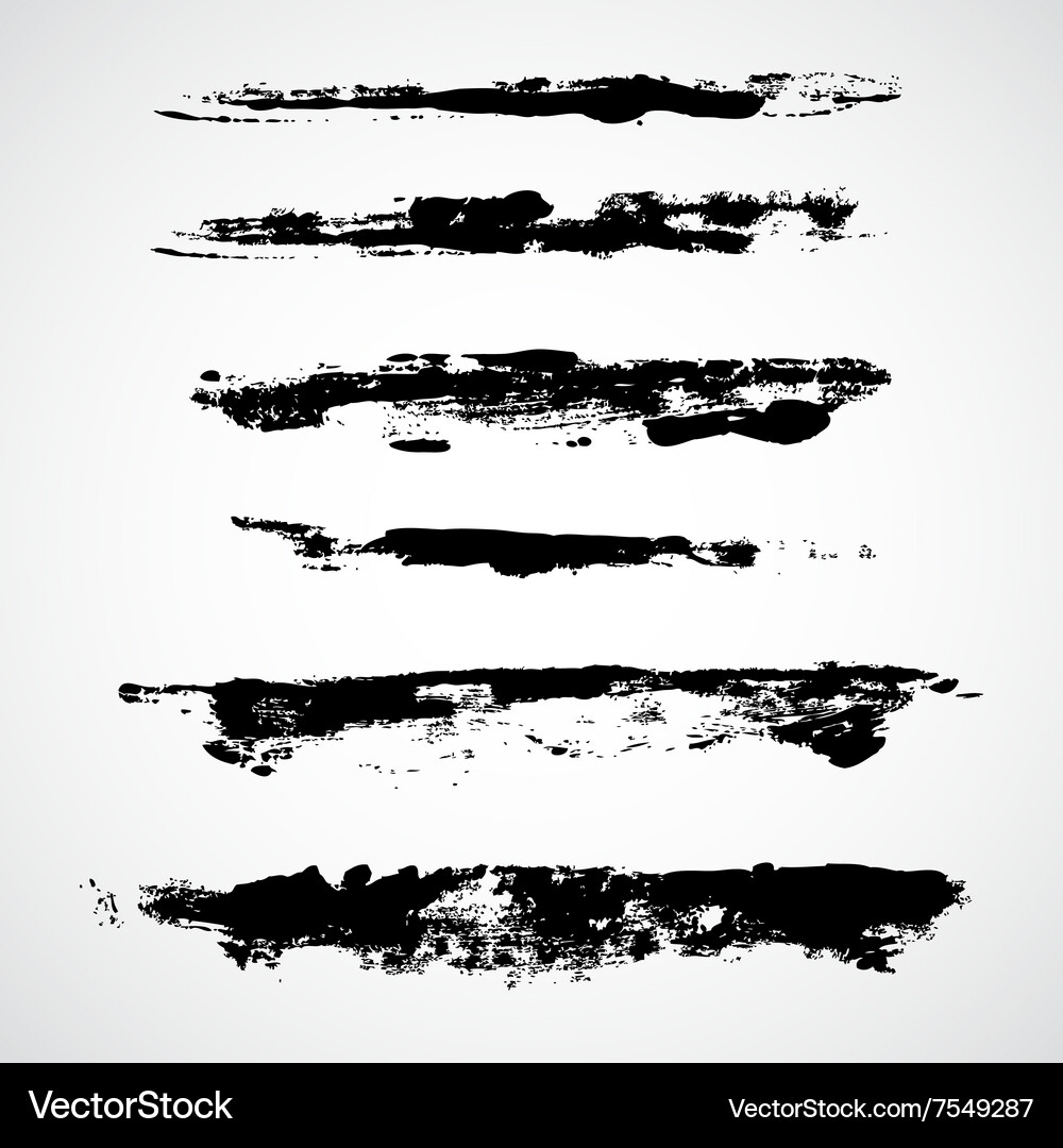 A set of grunge ink strokes Royalty Free Vector Image