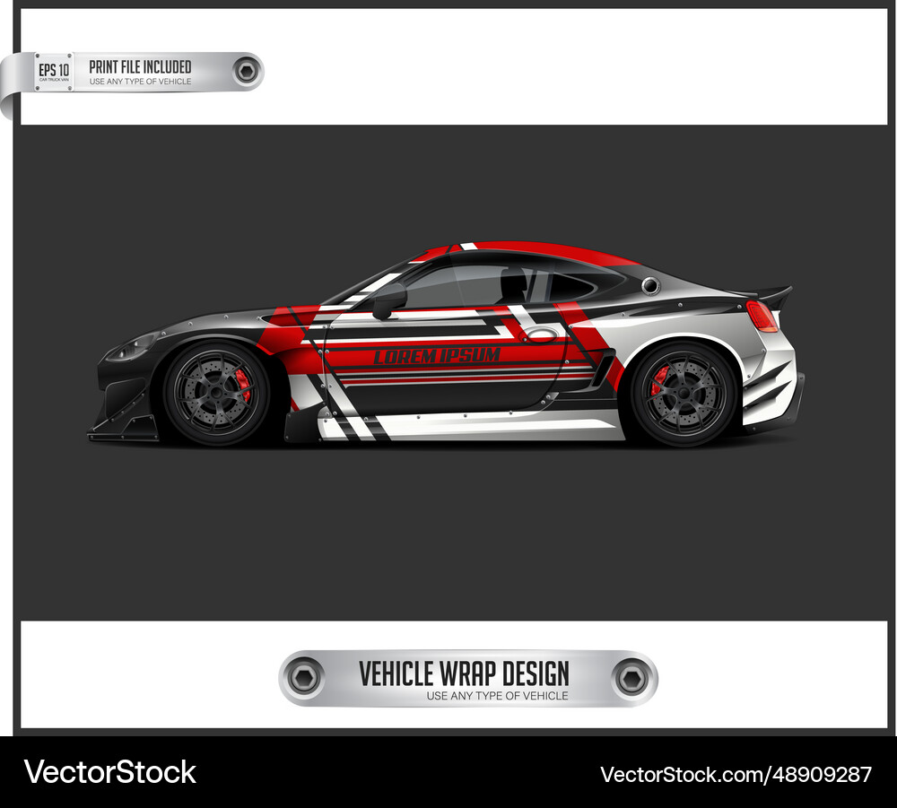 Advertising car wrap design graphics Royalty Free Vector