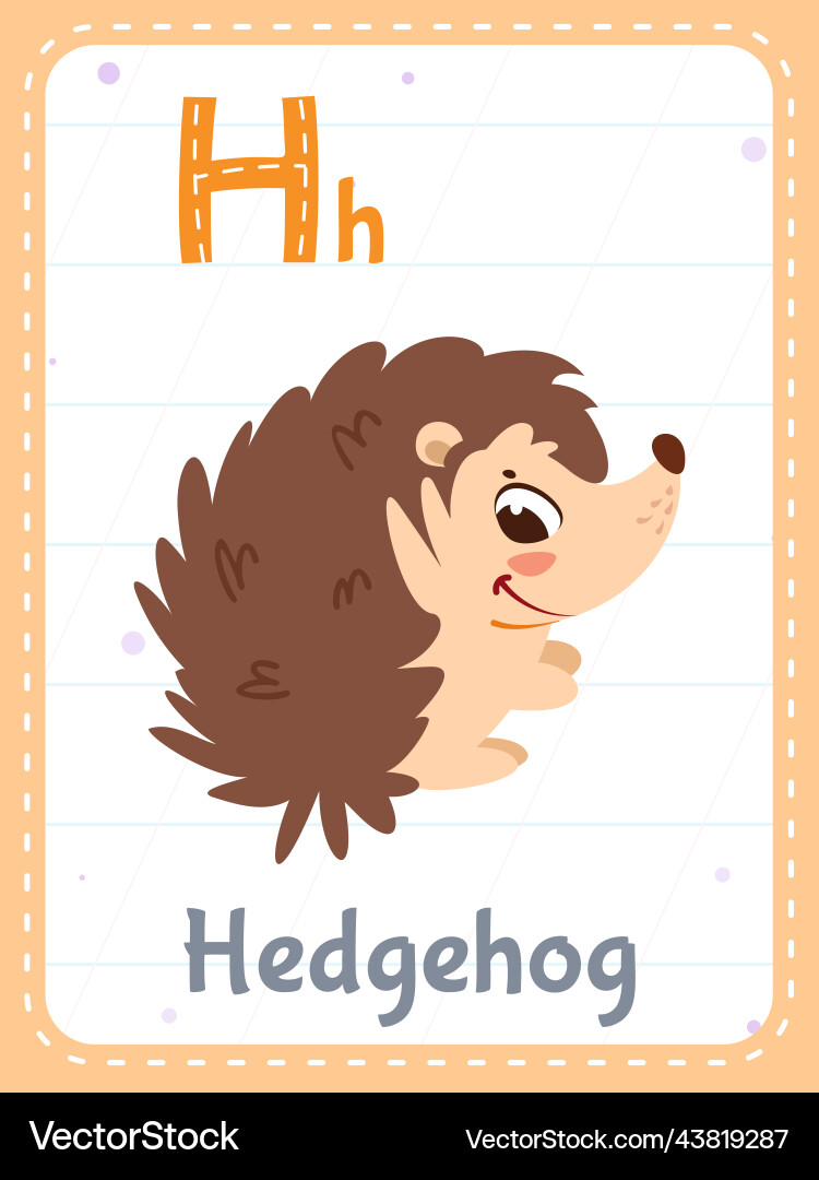 Alphabet printable flashcard with letter h Vector Image