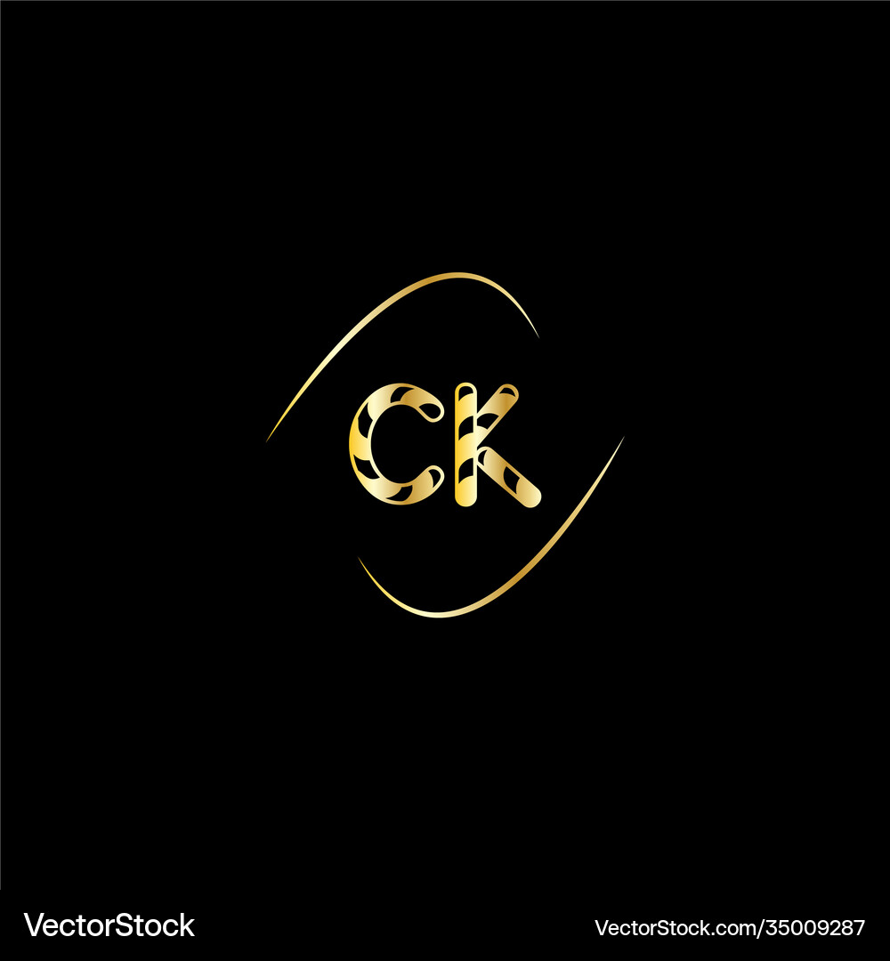 C k letter logo abstract design on black color Vector Image