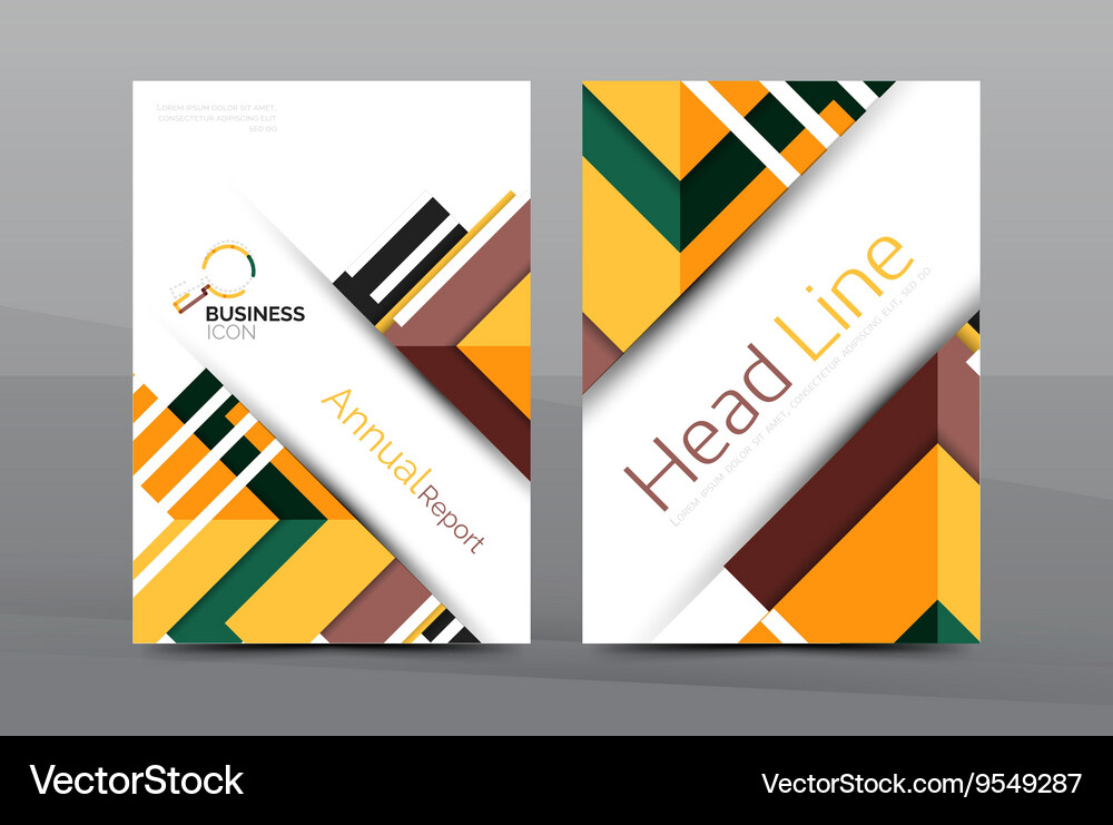 Colorful annual report cover Royalty Free Vector Image