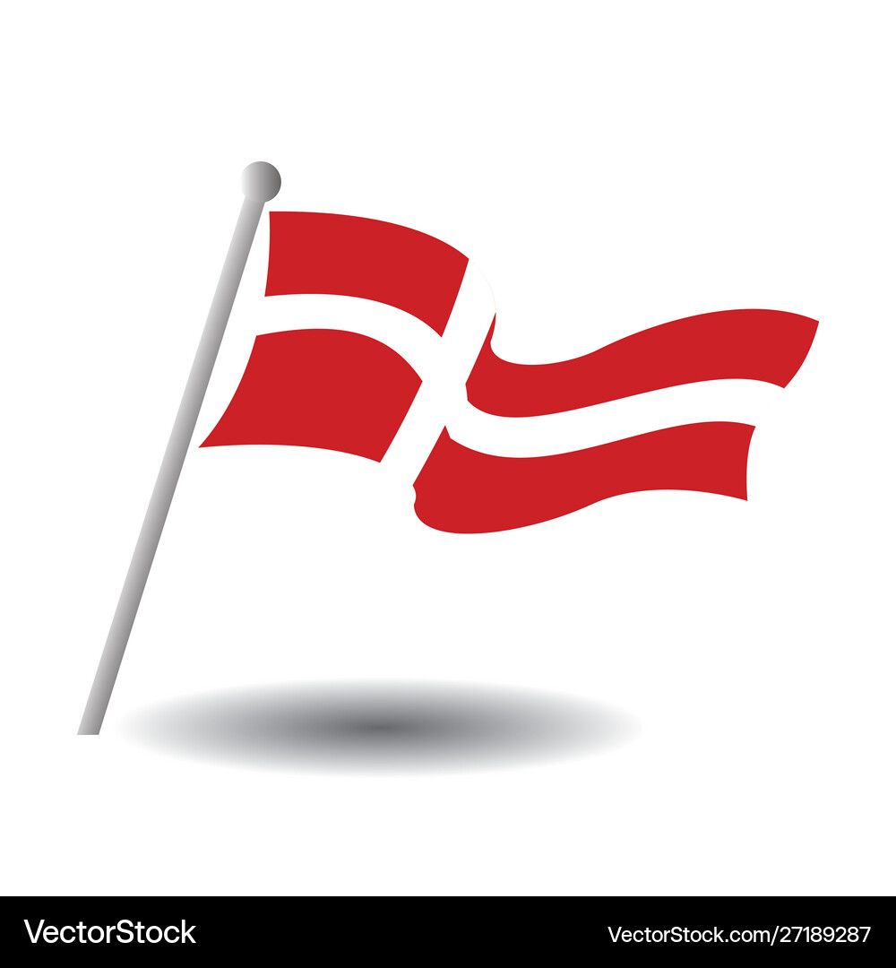 Denmark flag colors and proportion national Vector Image