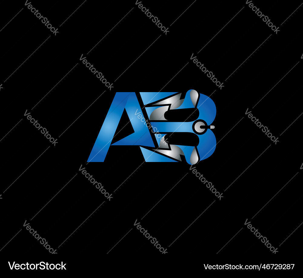 Electric ab letter creative company logo design Vector Image