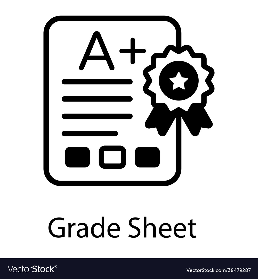 Grade sheet Royalty Free Vector Image - VectorStock