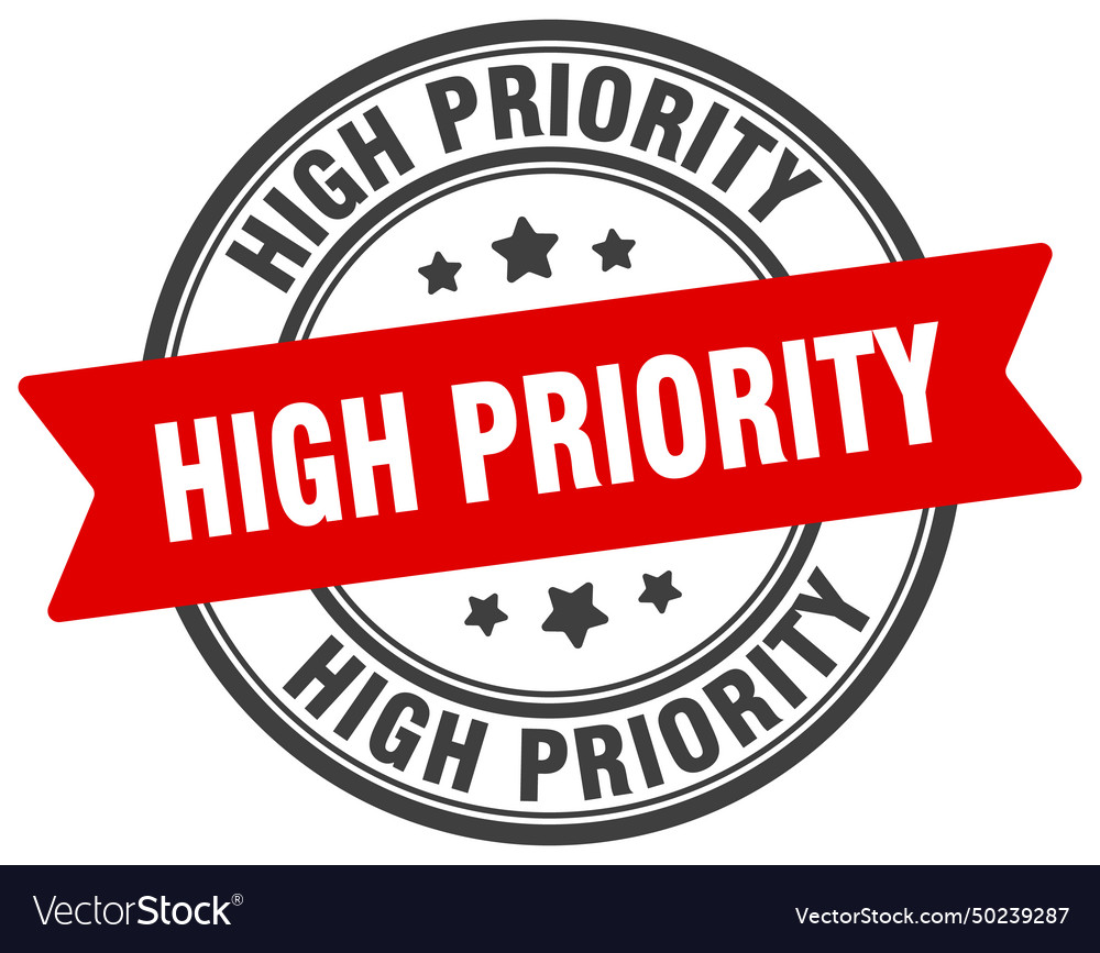 High priority stamp label Royalty Free Vector Image