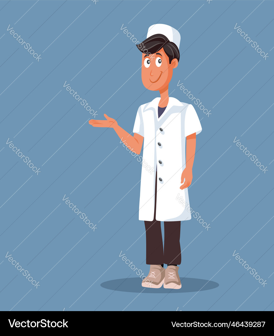 Medical doctor standing making presentation Vector Image
