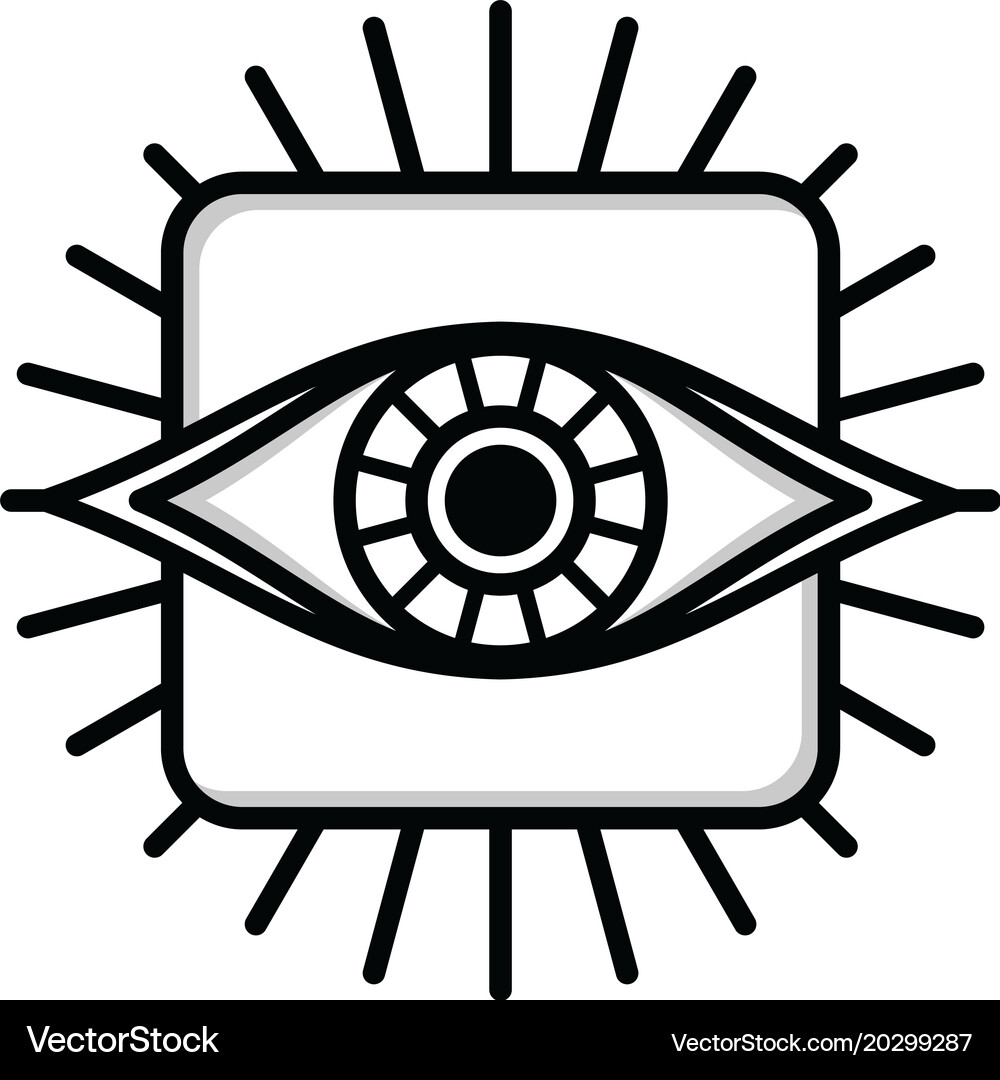 One eye sign symbol logo logotype Royalty Free Vector Image