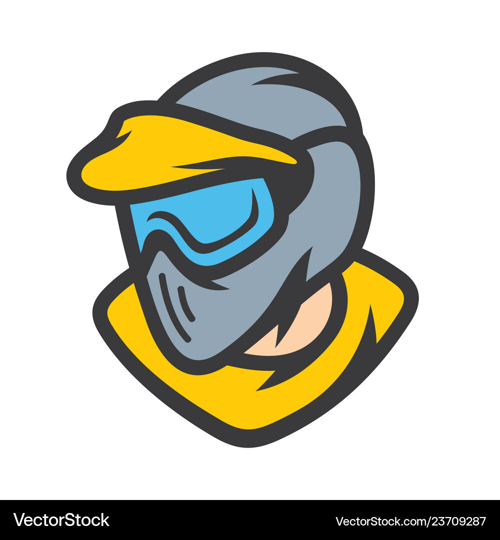 Paintball player in mask sign Royalty Free Vector Image