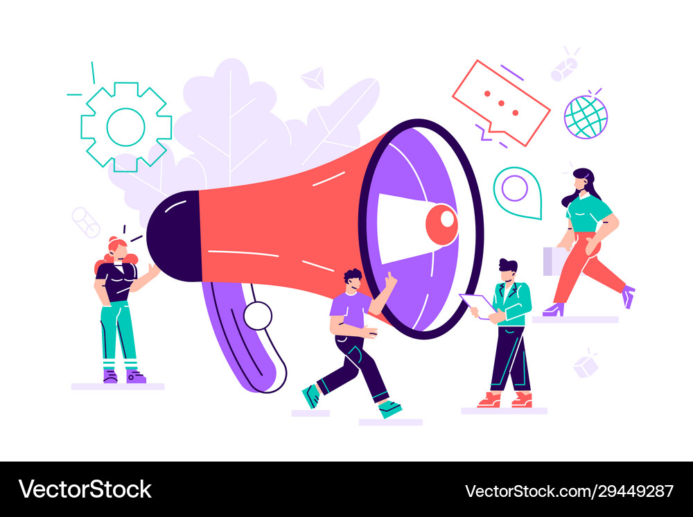 Public relations and affairs marketing team work Vector Image