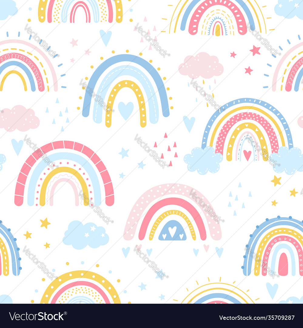 Rainbow seamless pattern Royalty Free Vector Image