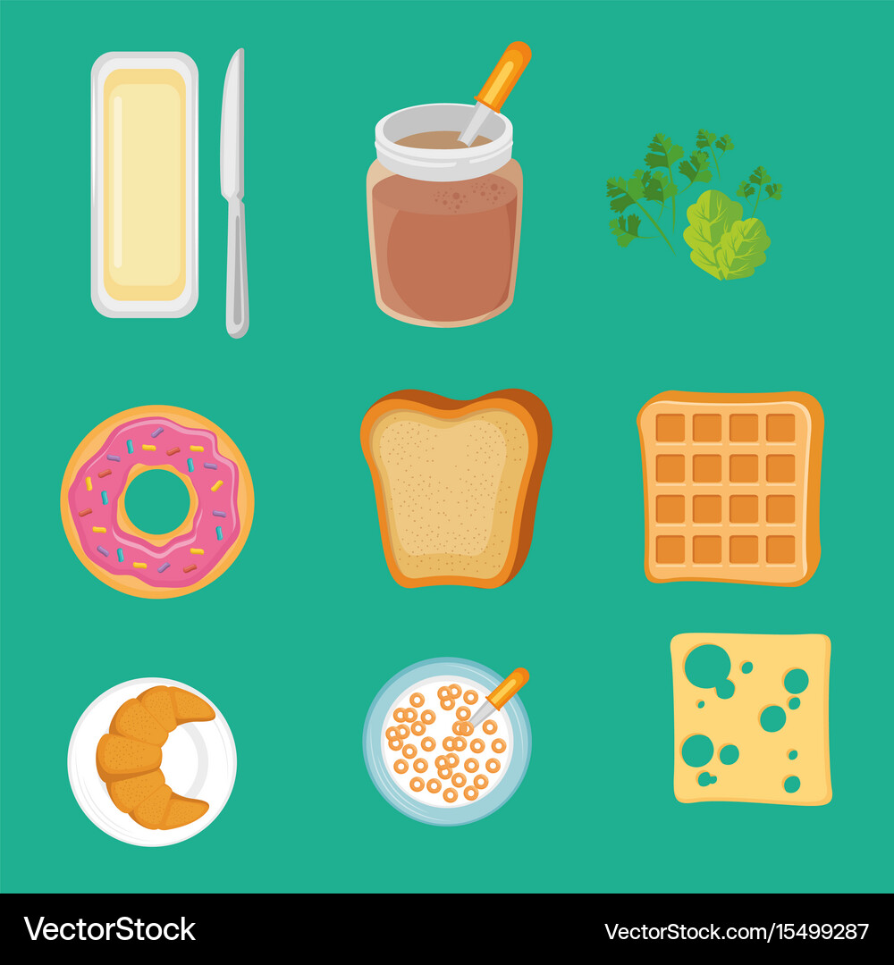 Set of breakfast icons Royalty Free Vector Image