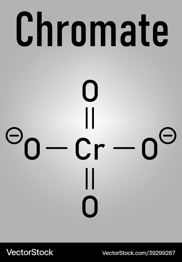 Skeletal formula of chromate anion Royalty Free Vector Image