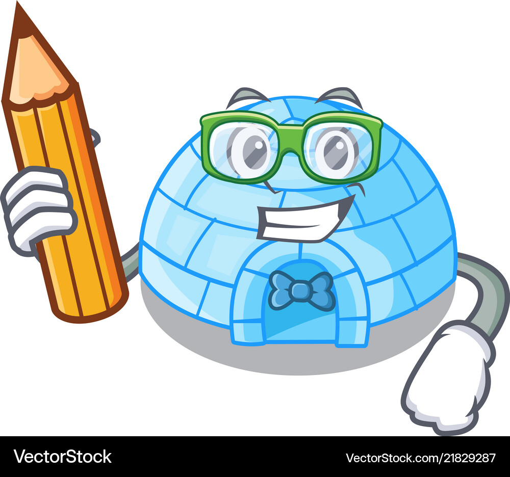 Student cartoon dome igloo ice house snow Vector Image