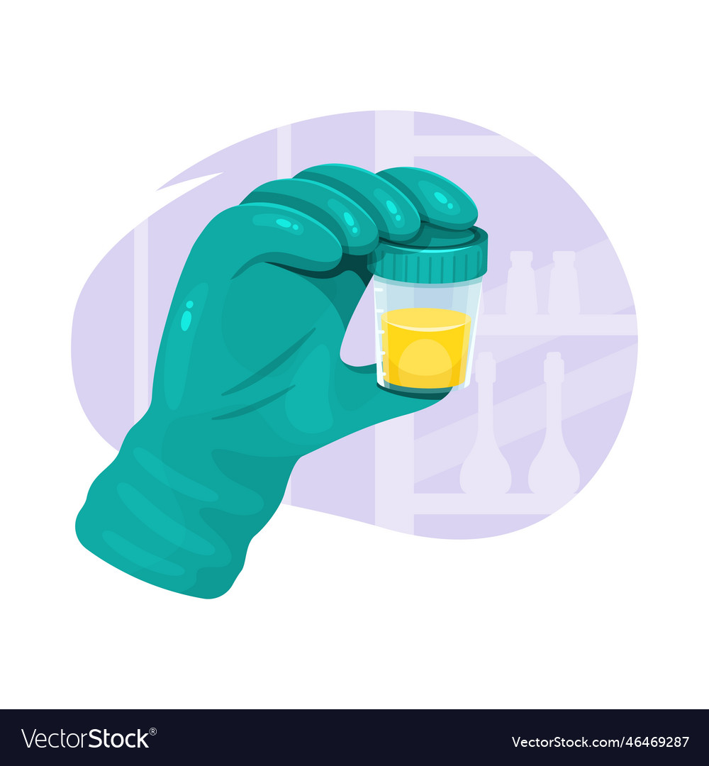 Urine Test Tube In Hand Isolated On White Vector Image