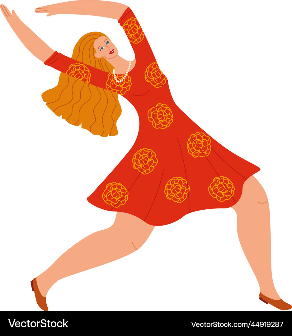 Woman dance isolated on white Royalty Free Vector Image