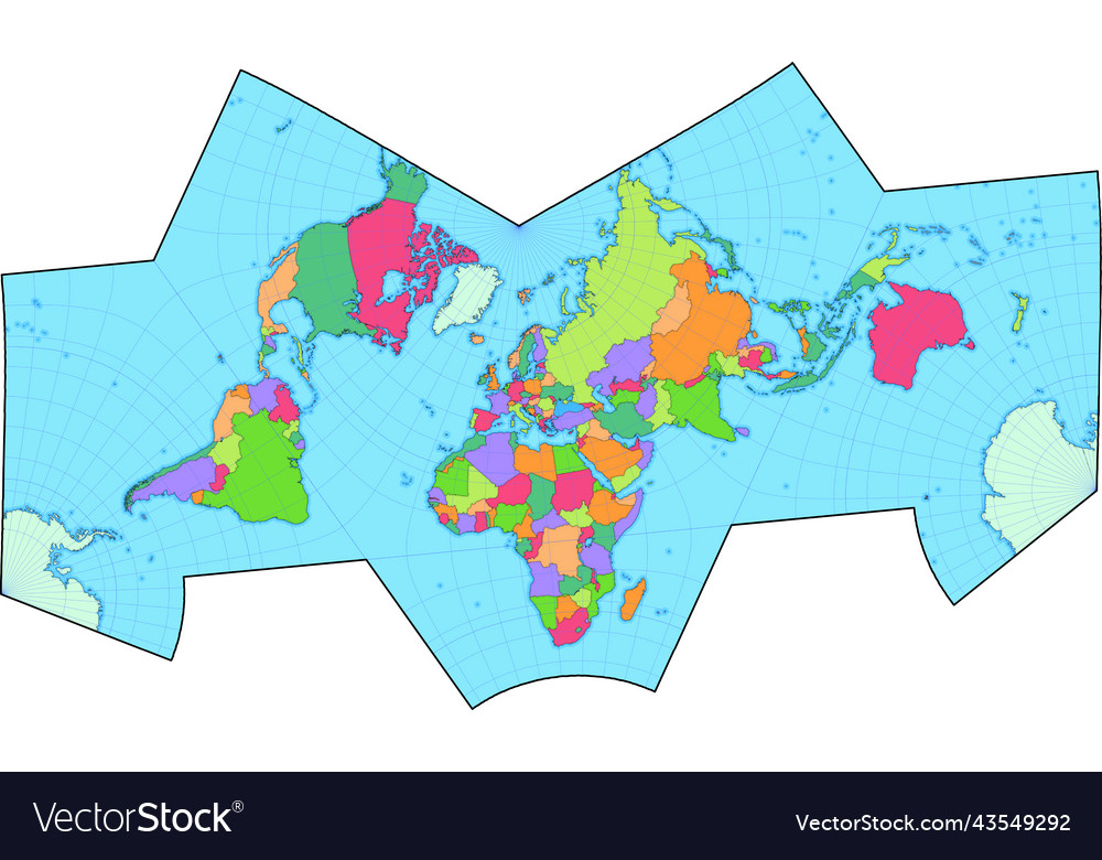 Cahill concialdi world map projection Royalty Free Vector Cahill concialdi world map projection Royalty Free Vector